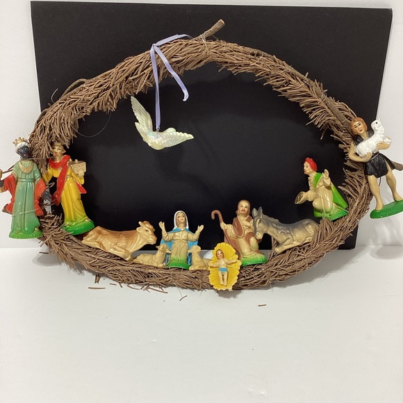 Holiday | Vintage Painted Plastic Nativity Scene Set Made In Hong Kong ...